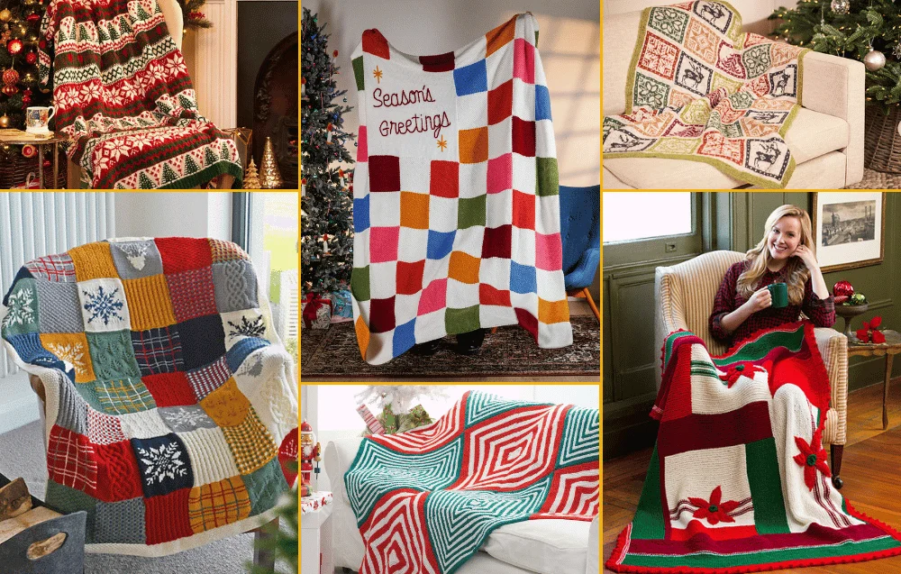 13 Free Christmas Blanket Knitting Patterns to Keep You Cozy This ...